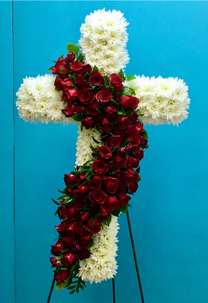 Rose Swag Cross arranged by a florist in Freehold, NJ : Garden State ...